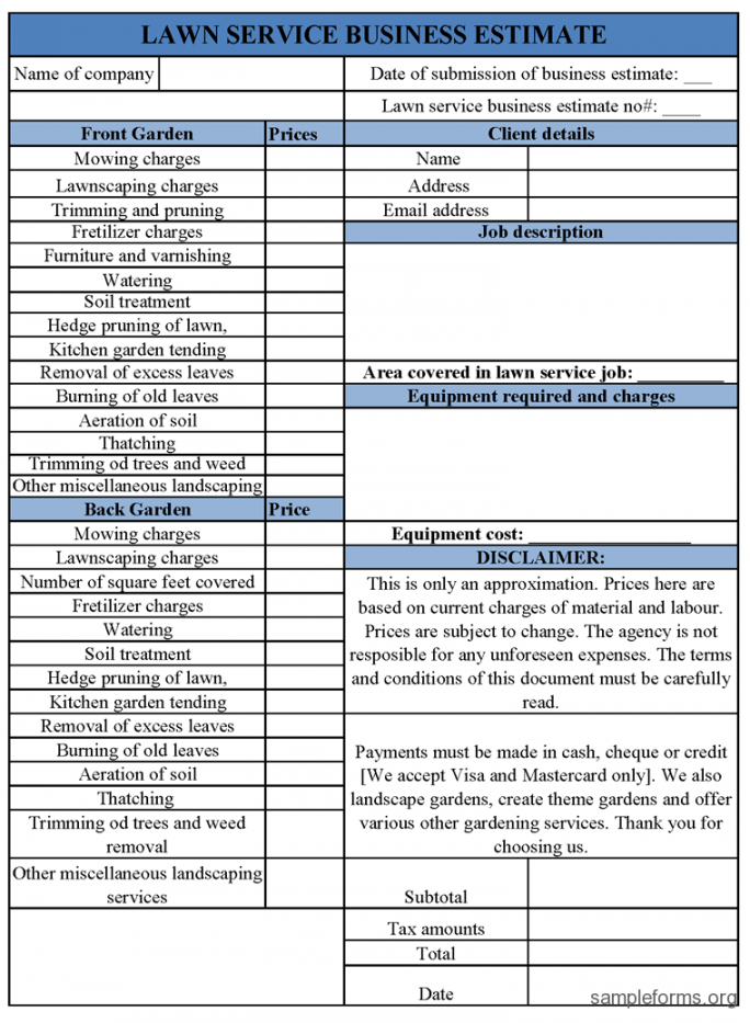Lawn Care Service Quote Template Image Quotes At Relatably Gardening 
