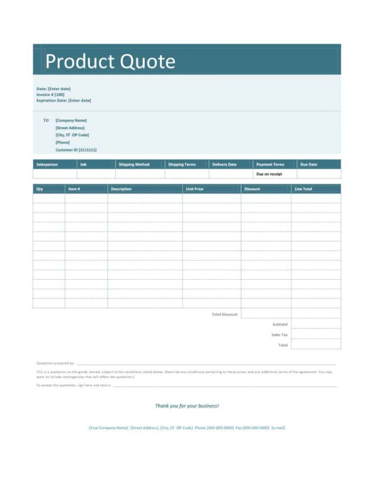 Sample of 47 Professional Quote Templates (100% Free Download) Template ... Sample of 47 Professional Quote Templates (100% Free Download) Template ...