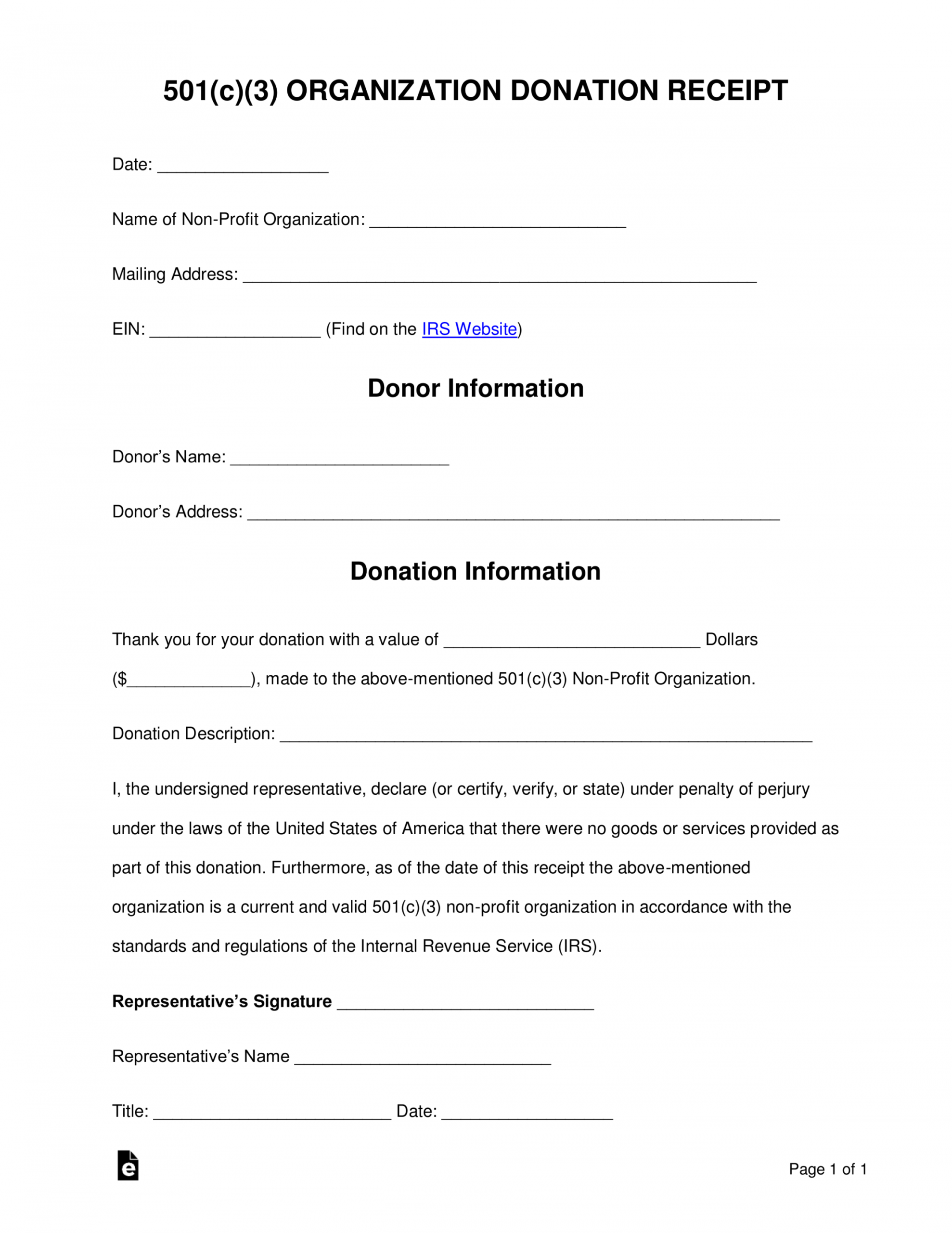 Tax Deductible Donation Receipt Template EmetOnlineBlog