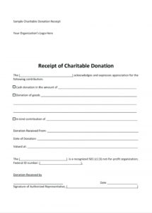 Salvation Army Donation Receipt Template | EmetOnlineBlog