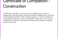 Roofing Certificate Of Completion Template | EmetOnlineBlog