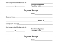 Child Care Expense Receipt Template | EmetOnlineBlog